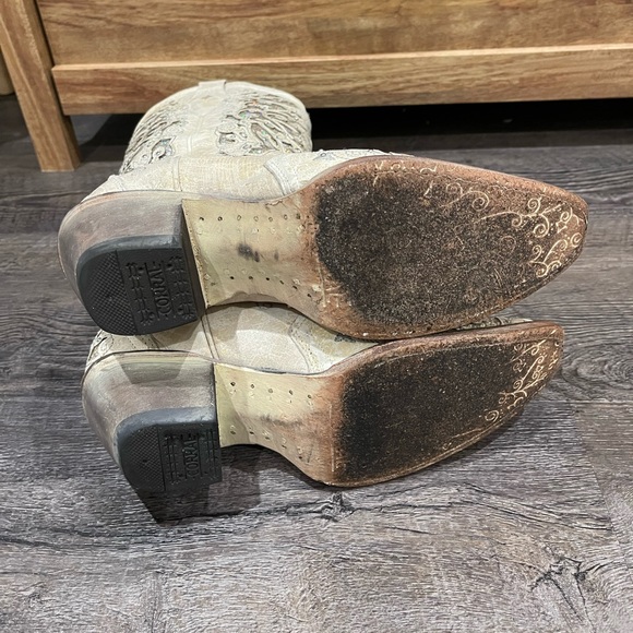 Corral | Shoes | Corral White Glitter Inlay Western Boots Woman Size 8 ...